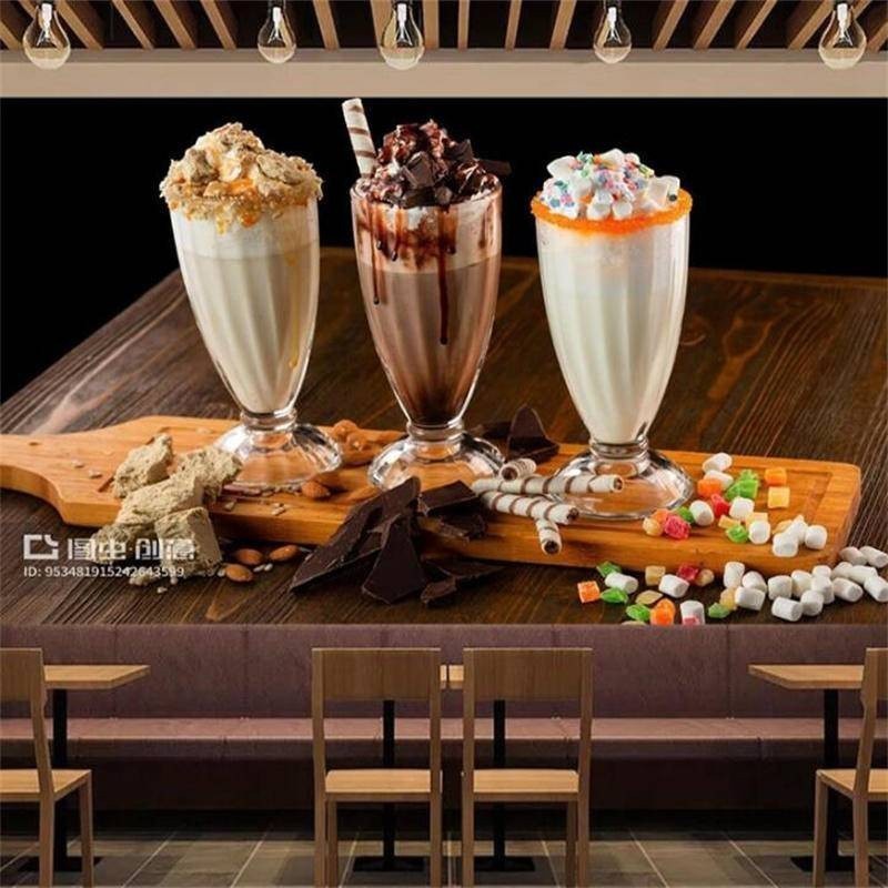 Custom Strawberry Chocolate Sweet Shake wallpaper mural for Ice Cream ...