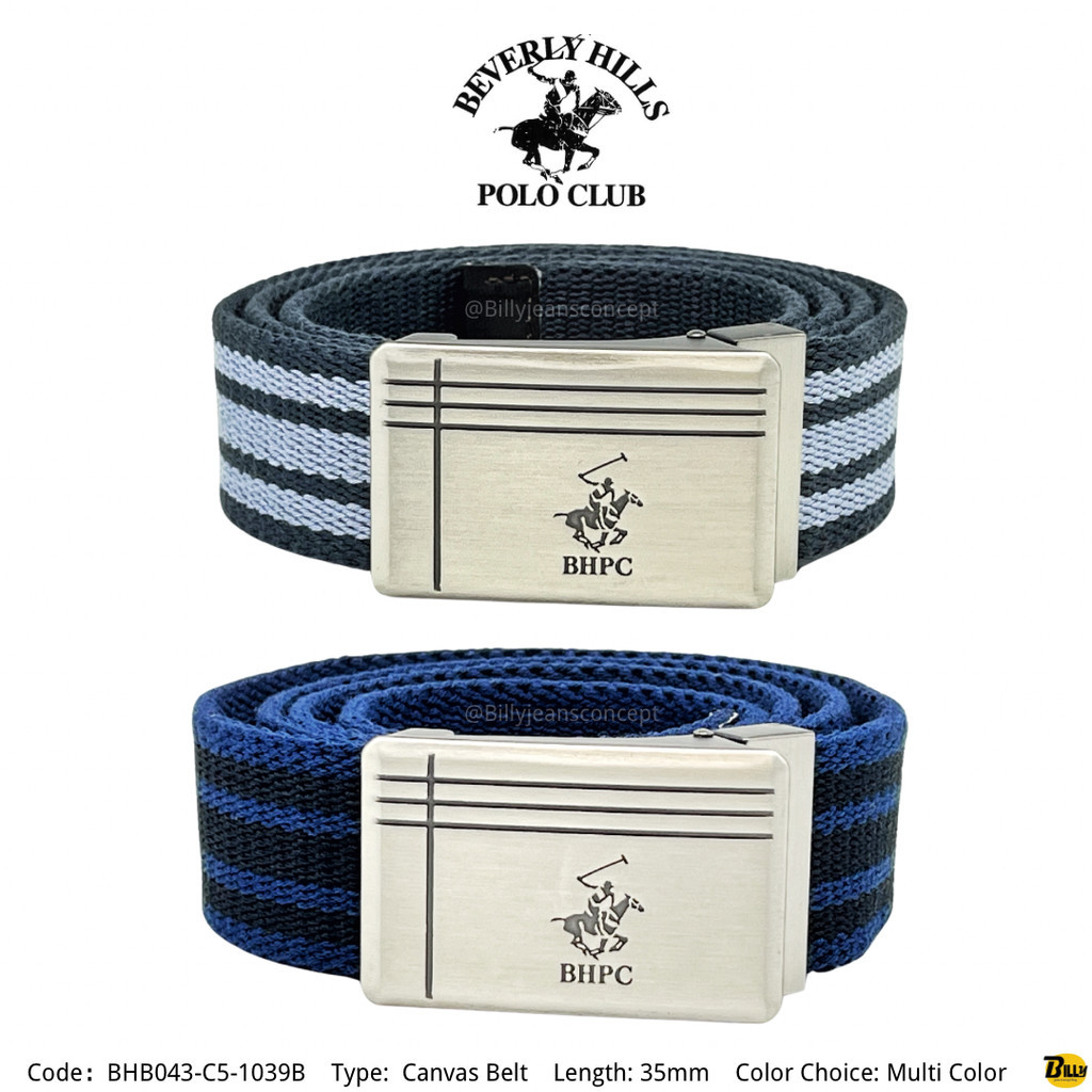 BEVERLY HILLS POLO CLUB Brand Men’s Casual Automatic Canvas Belt ...