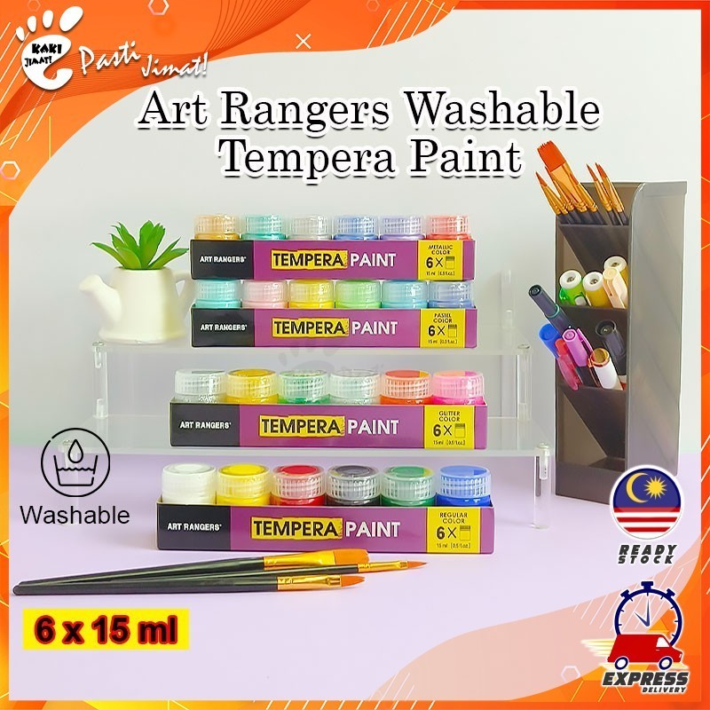 Art Rangers 15ml Washable Tempera Paint Set Non-Toxic and Easy to Clean ...