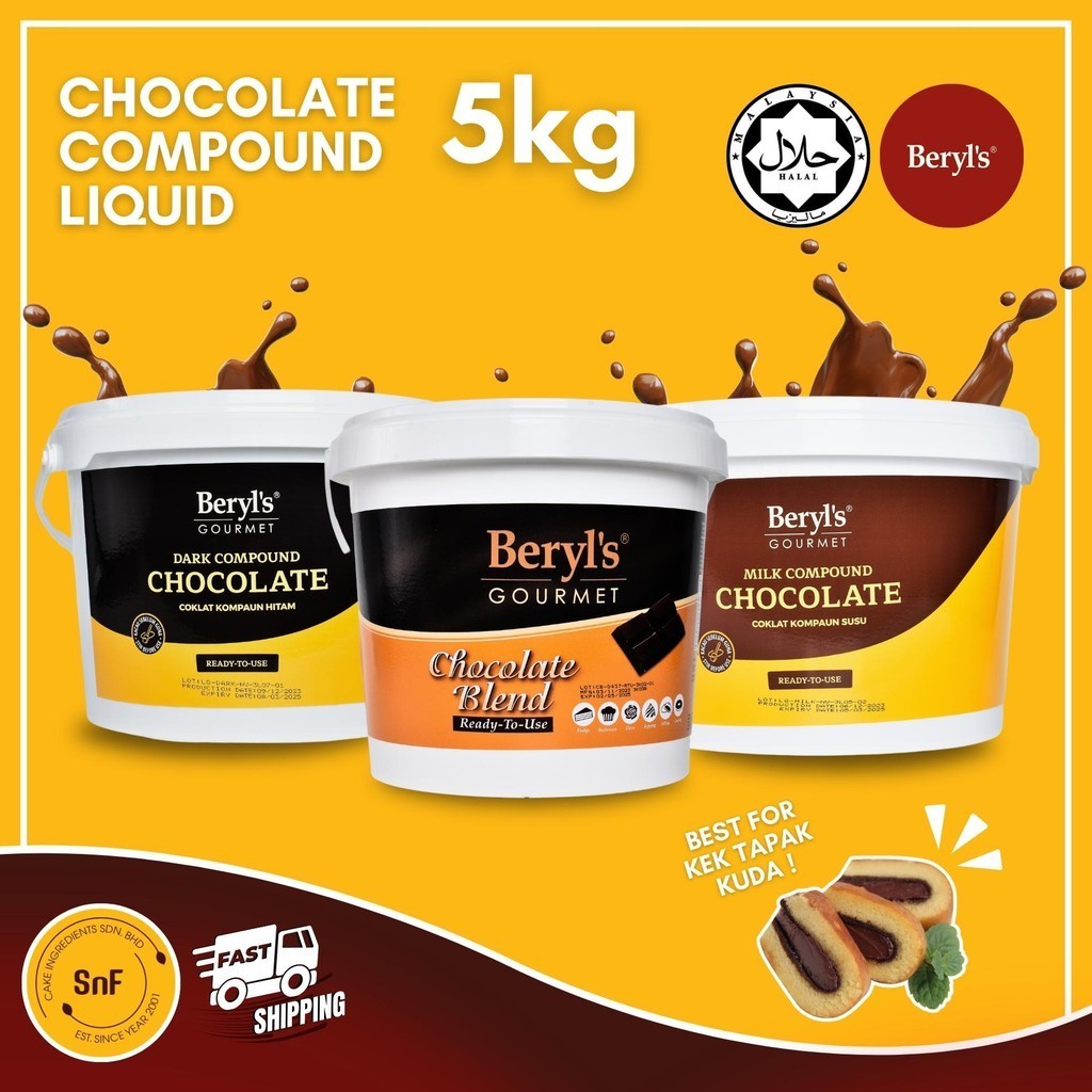 5kg Berlys Gourmet Chocolate Beryls Coklat Cair Beryl's Chocolate ...
