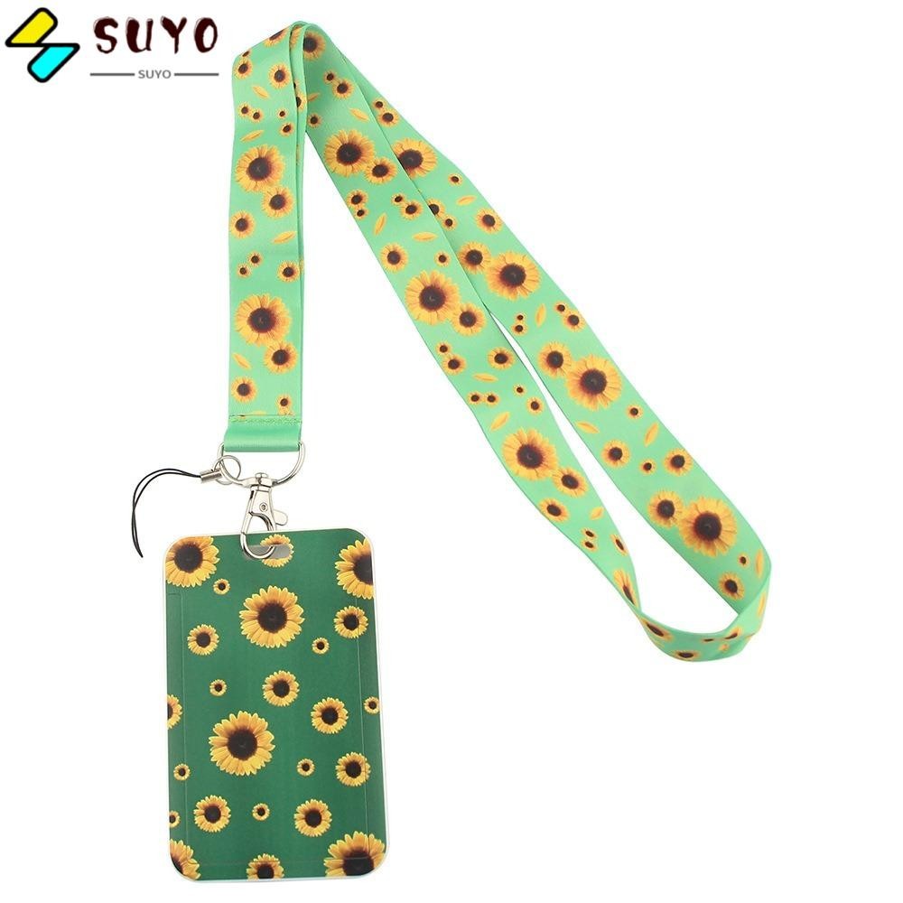 SUYO Sunflower Lanyard, Colorful Daisy ID Card Badge Holder ...