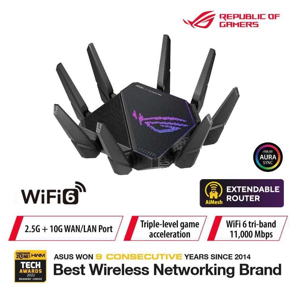 Asus ROG Rapture GT-AX11000 Pro Tri-Band WiFi 6 Extendable Gaming ...