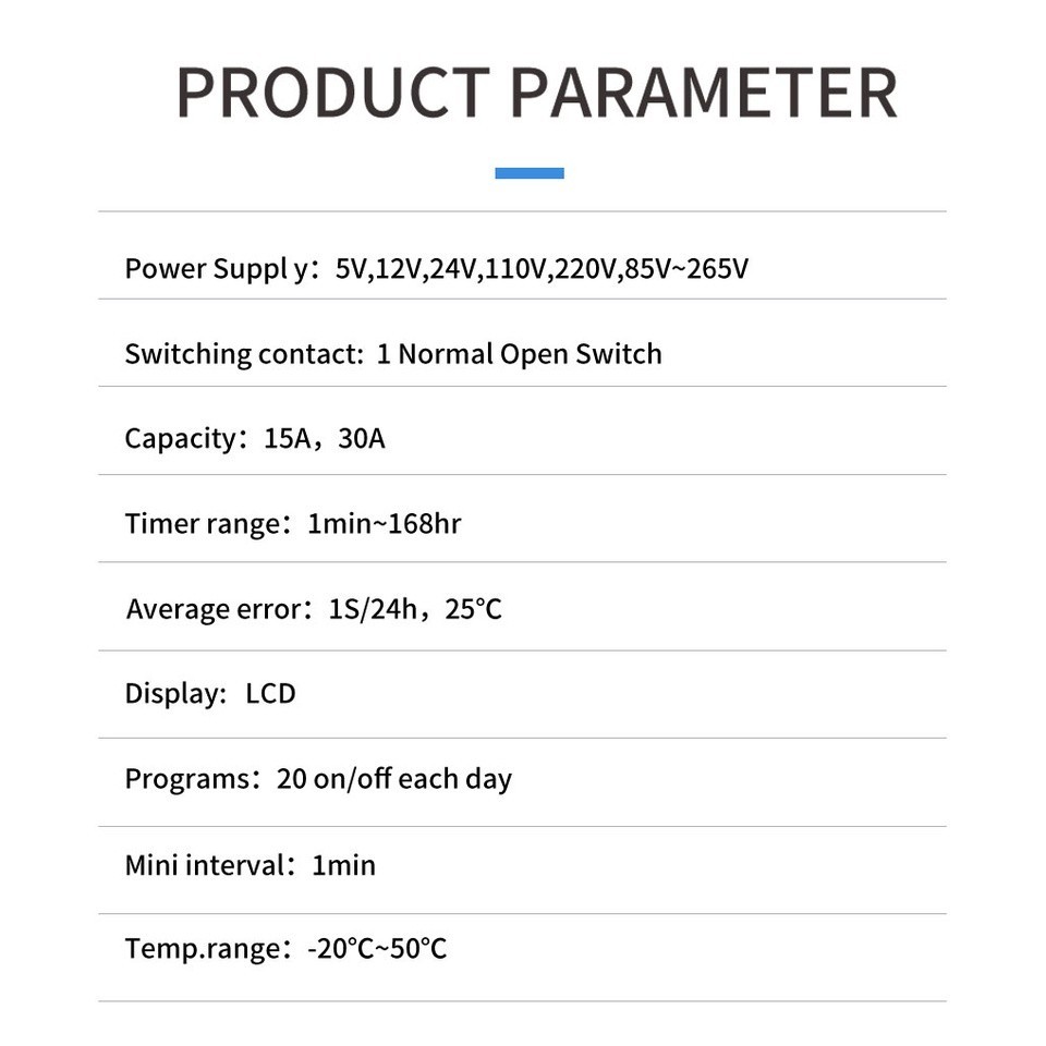 Din Rail 2 wire Weekly 7 Days Programmable Digital TIME SWITCH Relay ...