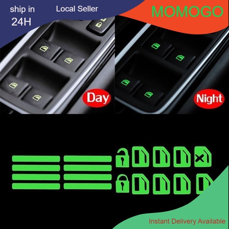 Window control panel Night Glowing Sticker Car window lifter button ...