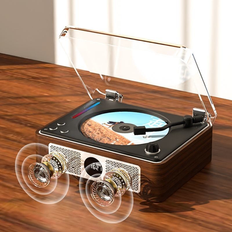 Retro CD Player Bluetooth Lossless Music Album Player Vinyl CD Disc ...