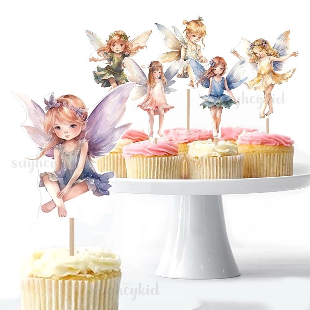 18pcs/set Fairy Cake Toppers Wing Angel Princess Butterflies Cupcake ...
