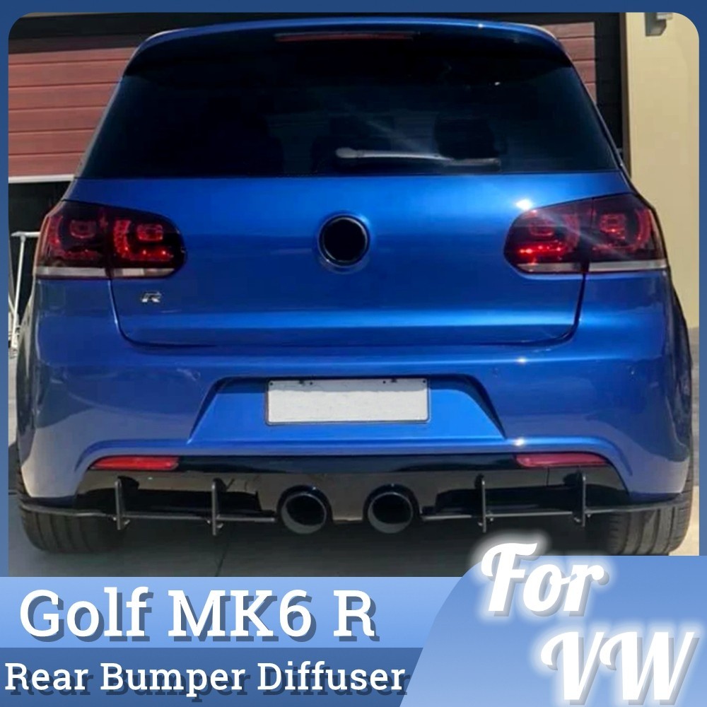For VW Golf MK6 R 2009-2013 Car Rear Bumper Diffuser Flag Spoiler ...