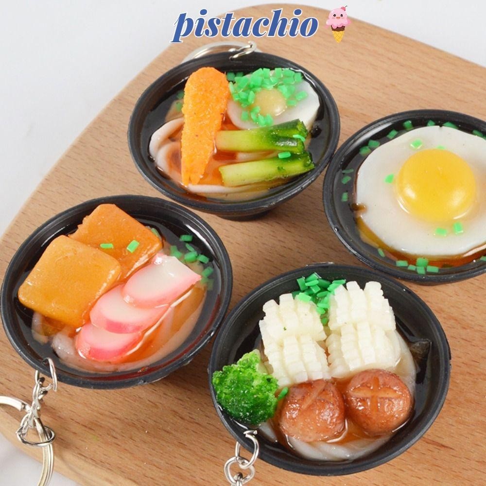 PISTACHIO Simulation Noodles Pendant, 6 Styles PVC Food Key Chain, High ...