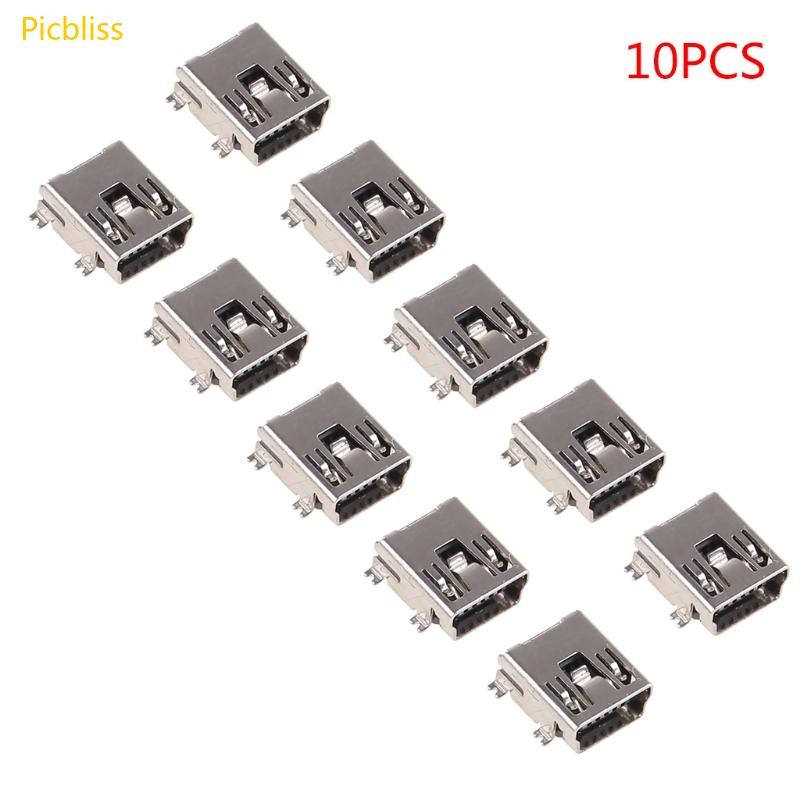 Picbliss 10 Pcs Mini USB Type B 5 Pin Female Socket Connector For ...
