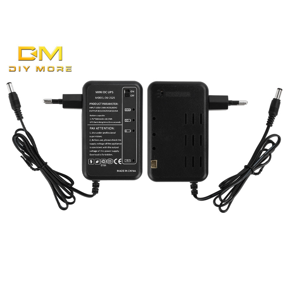 DIYMORE AC 100-240V to DC 5V 9V 12V Router Optical Cat Camera Available Small DC UPS Lithium Ion ...