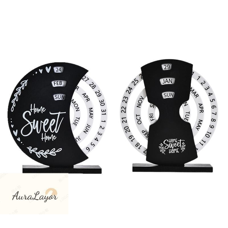[AuraLayor] Perpetual Calendar, Wooden Disc Perpetual Desk Calendar ...