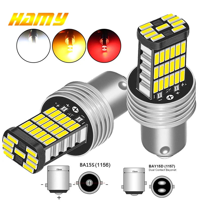 2 PCS Mentol LED Kereta P21W BA15S 1156 PY21W BAY15D 1157 Lampu Isyarat ...