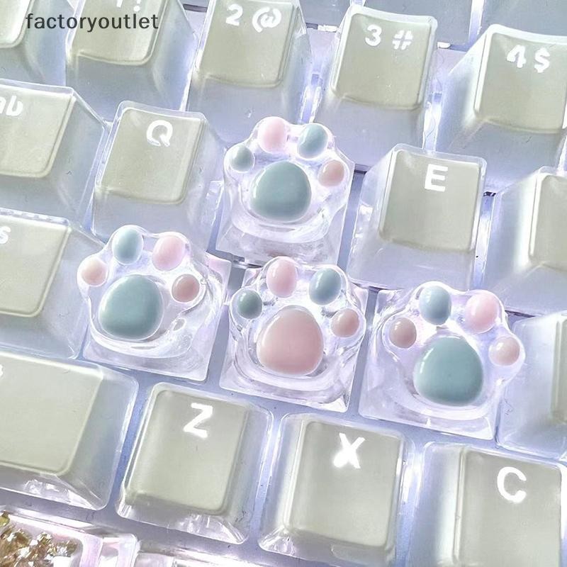 1PC Mechanical Keyboard Resin Keycap Cat Paws Pad Clear Backlit RGB ...
