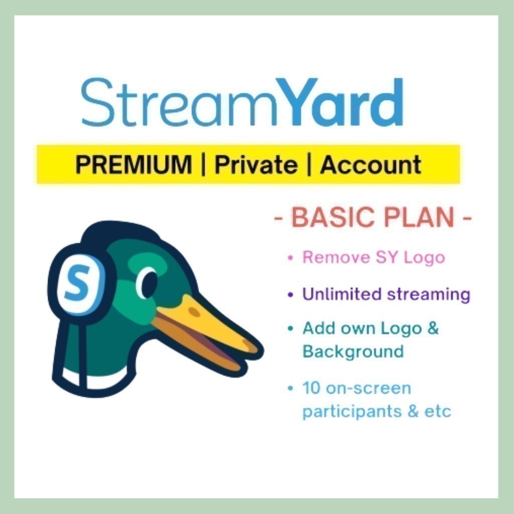 StreamYard Account Private PREMIUM 1 MONTH【CHEAPEST + ORIGINAL】 | Shopee Malaysia