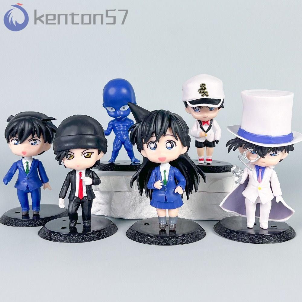 KENTON 6pcs/set Detective Conan Figure Toy, 3D Q Version Detective ...