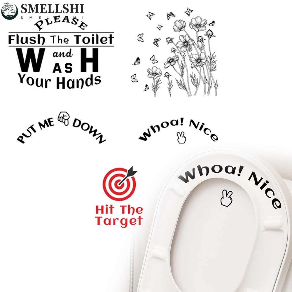 [smellingshine] Funny Toilet Stickers Bathroom Quotes Sticker Toilet ...