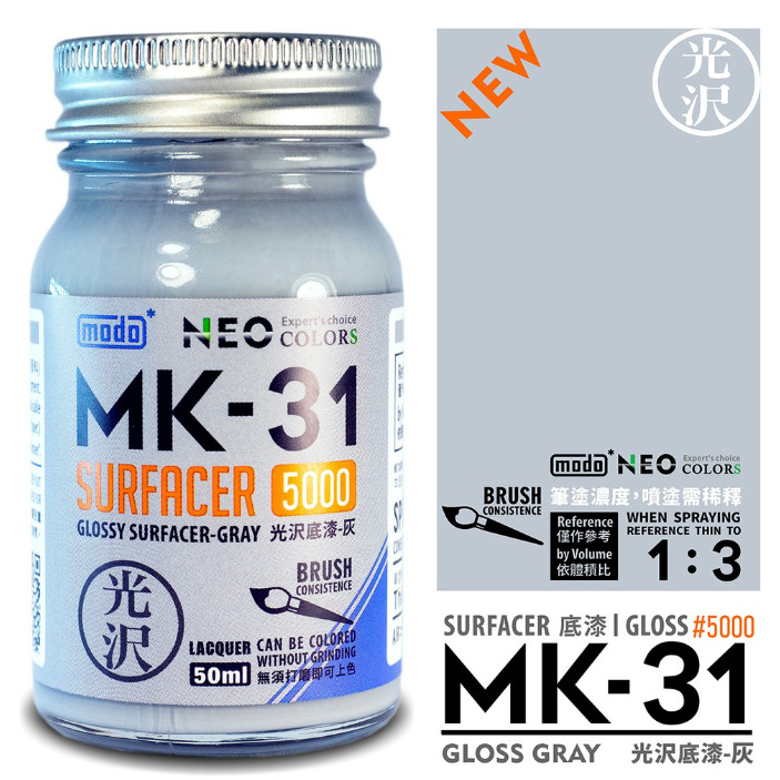 MODO MK31 Glossy Surfacer Primer- Grey 50ml | Shopee Malaysia