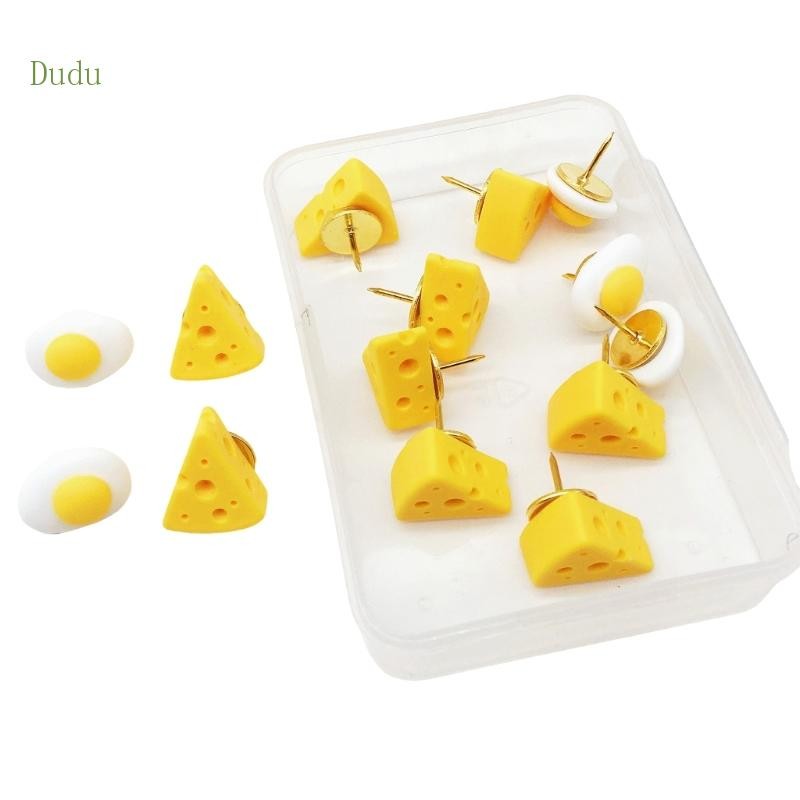 Dudu 20Pcs Cheese Eggs Push Pins for Office Bulletin Board Cork Board ...