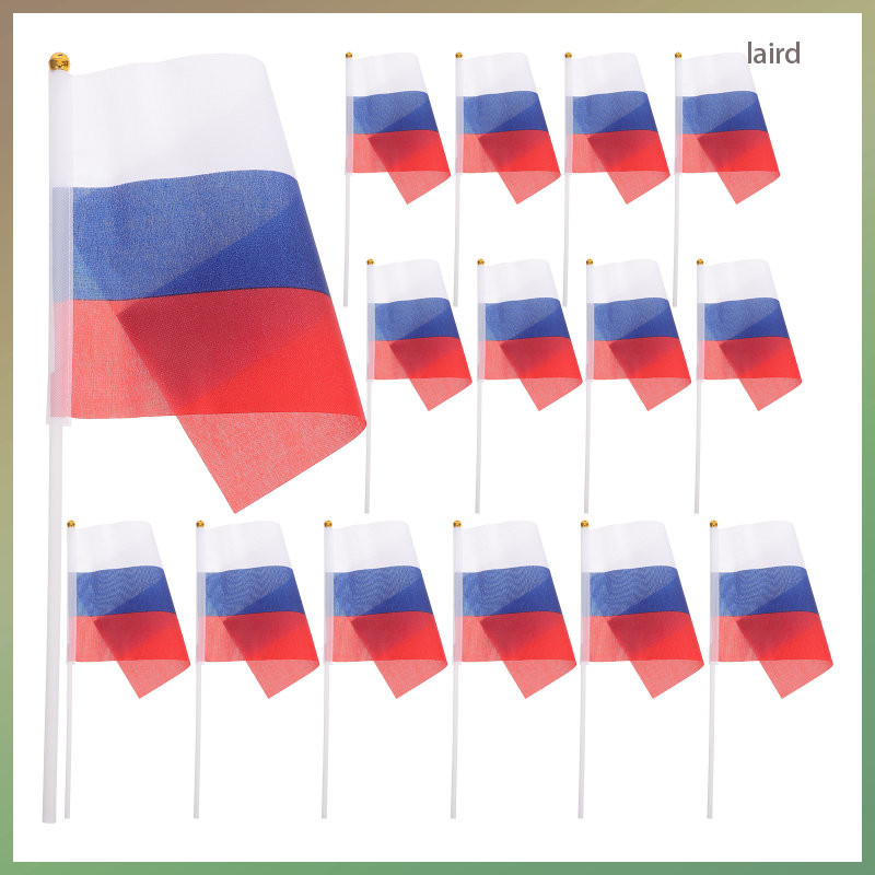 20 Pcs Hand Held Small Mini Flag Russian Flag Russian Stick Flag Round ...