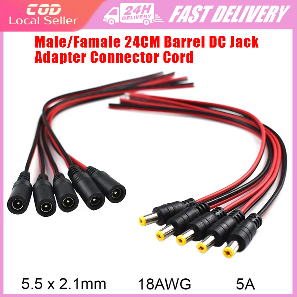 24CM Black & Red DC Power Jack DC Power Jack High Quality Electronic ...