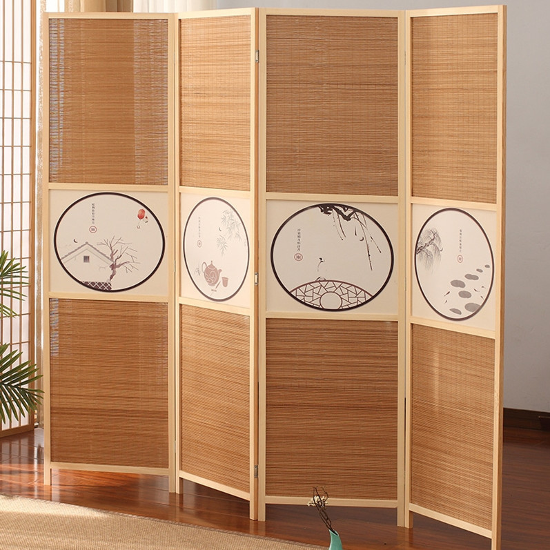 Chinese Style Screen Partition Bamboo Wood Screen Living Room Entrance ...