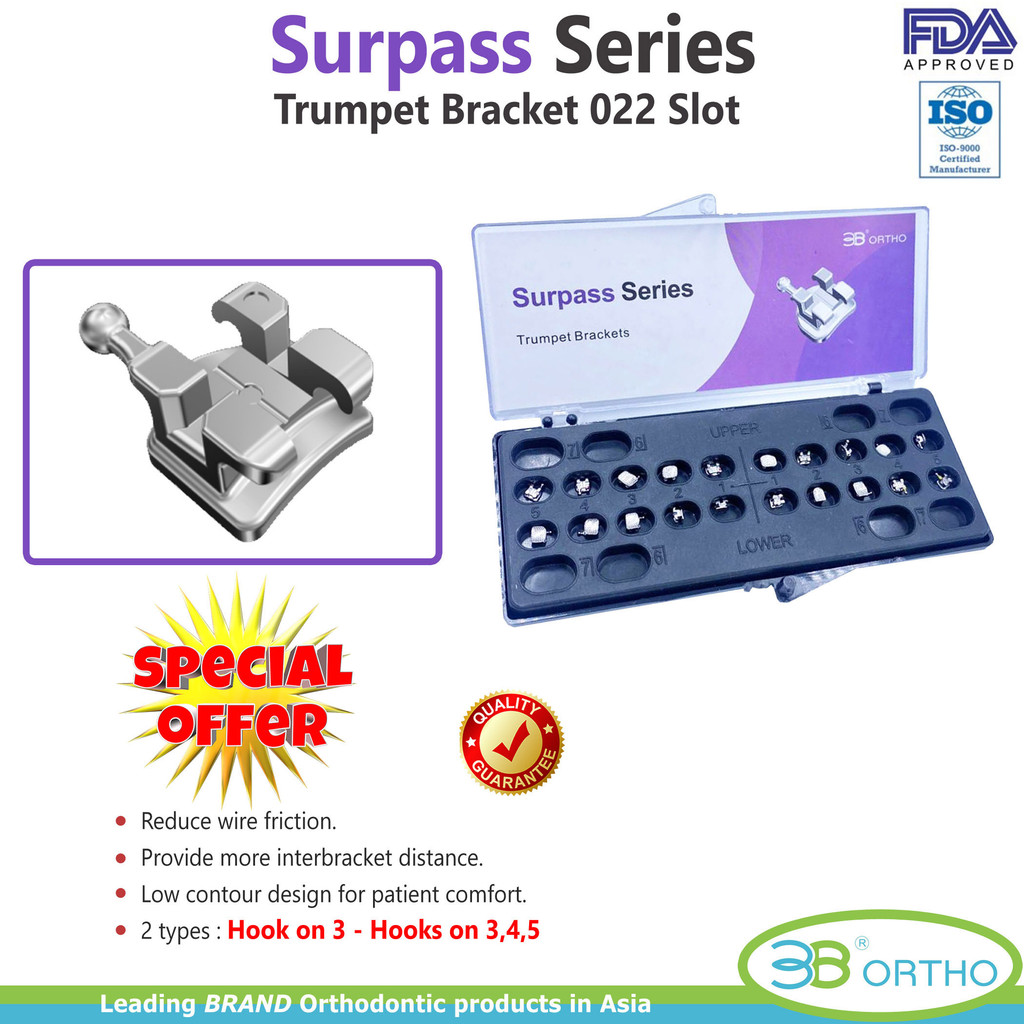 3B ORTHO - SURPASS SERIES Trumpet Bracket Mini & Low Profile - LOW ...