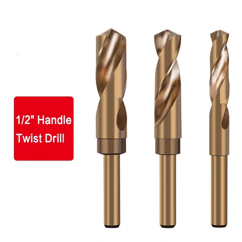 12mm-40mm Cobalt Drill Bits 1/2" inch Dia Reduced Shank HSS 6542 Drill ...