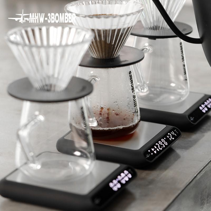 MHW-3BOMBER Smart Drip Espresso Coffee Scale with Auto Timer USB Charging Kitchen Electronic ...