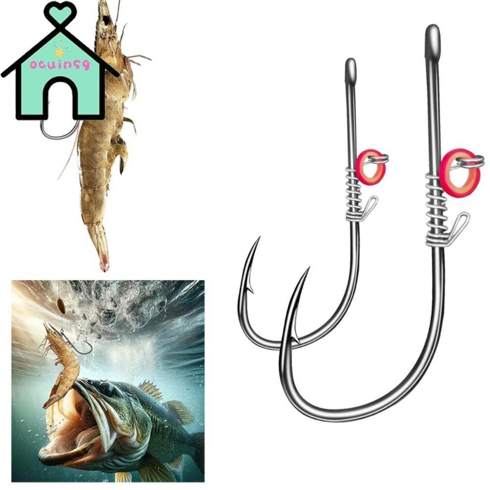 OTUINSG 10pcs Live Shrimp Bait Hooks, Pickerel Wacky Weedless Worm High ...