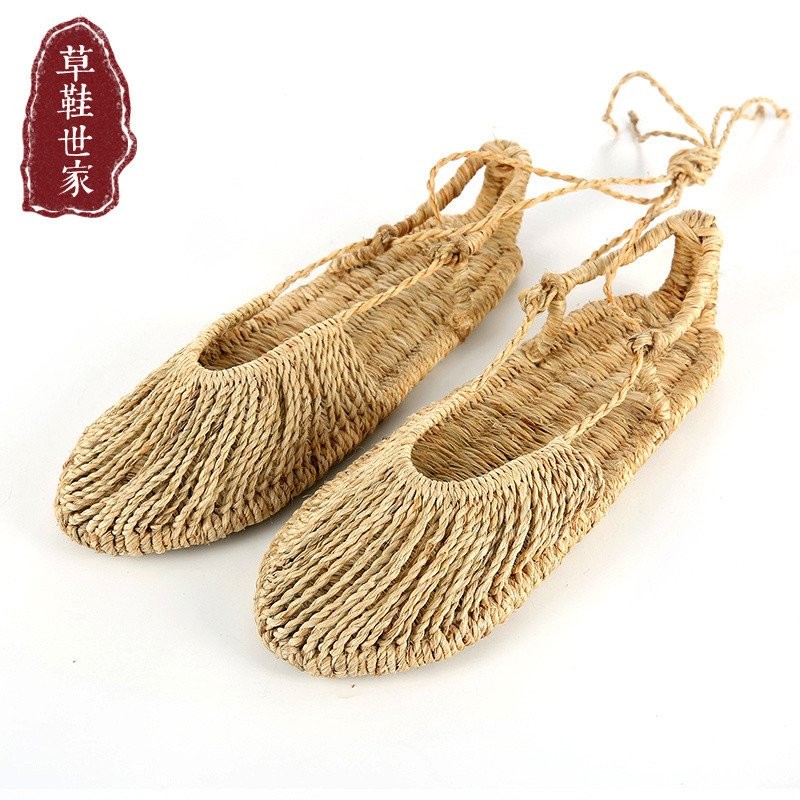 New Product Pure Hand-Woven Straw Shoes Trendy Men Summer Lace-Up ...