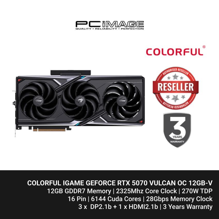 COLORFUL iGame GeForce RTX 5070 Vulcan OC 12GB-V Graphics Card ( CFL ...