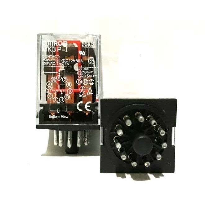 Omron RELAY MK3P 220VAC/24VDC/12VDC/110VAC/110VDC/12VAC/48VDC - SOCKET ...