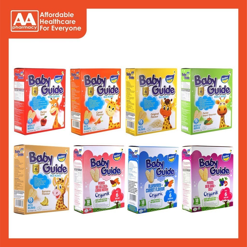 Tenten Baby Guide Rice Rusks (Apple/Carrot/Ori/Vege/Banana/Potato ...