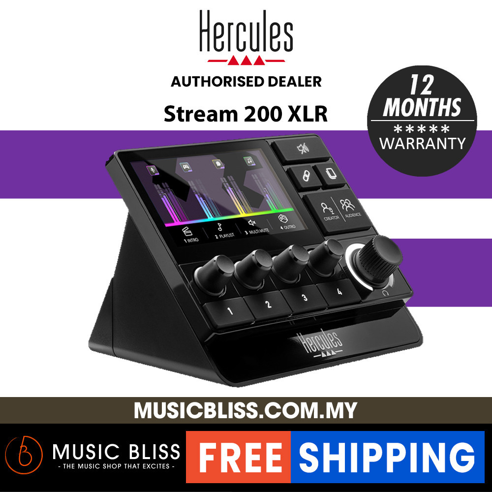Hercules DJ Stream 200 XLR, Pro Audio Mixer for Advanced Content ...