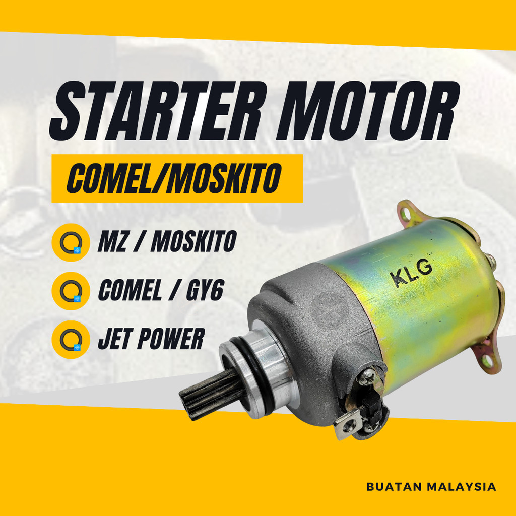 COMEL MOSKITO STARTER MOTOR ASSY BIASA - JETPOWER GY6 MZ STARTOR STATOR ...