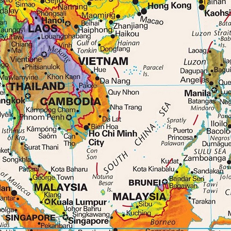 ^Lz^ World Map - Educational Map Large Poster Prints Wall Hanging Art ...