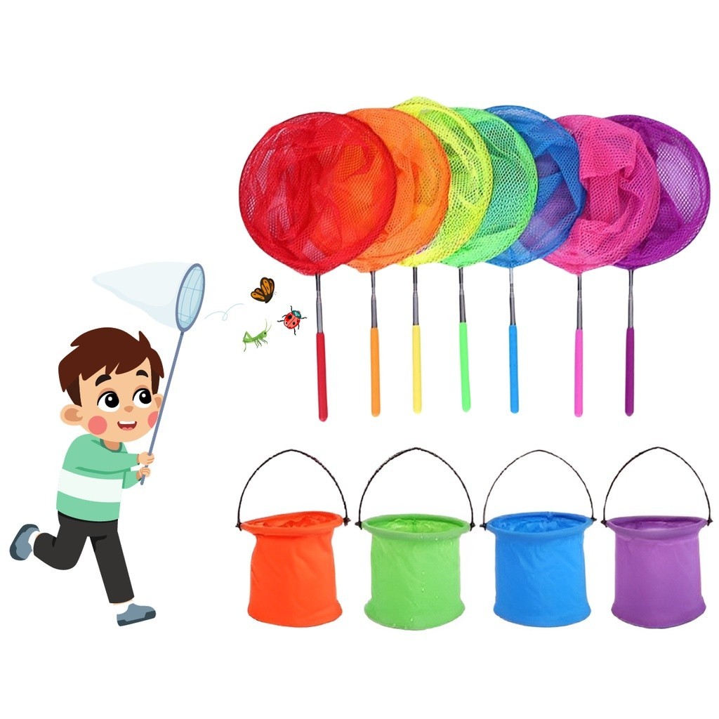 (EXTENDABLE NET) Fishing Net Foldable Bucket Water Bucket Butterfly Net ...