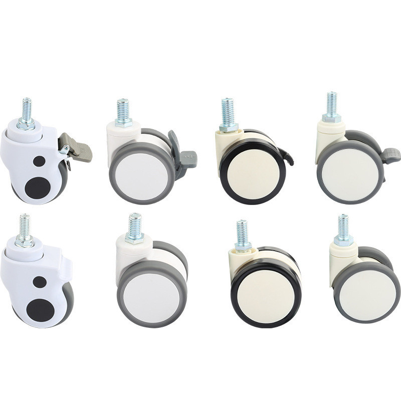Full Plastic Medical Double-Piece Caster Universal Wheel Screw Rod ...