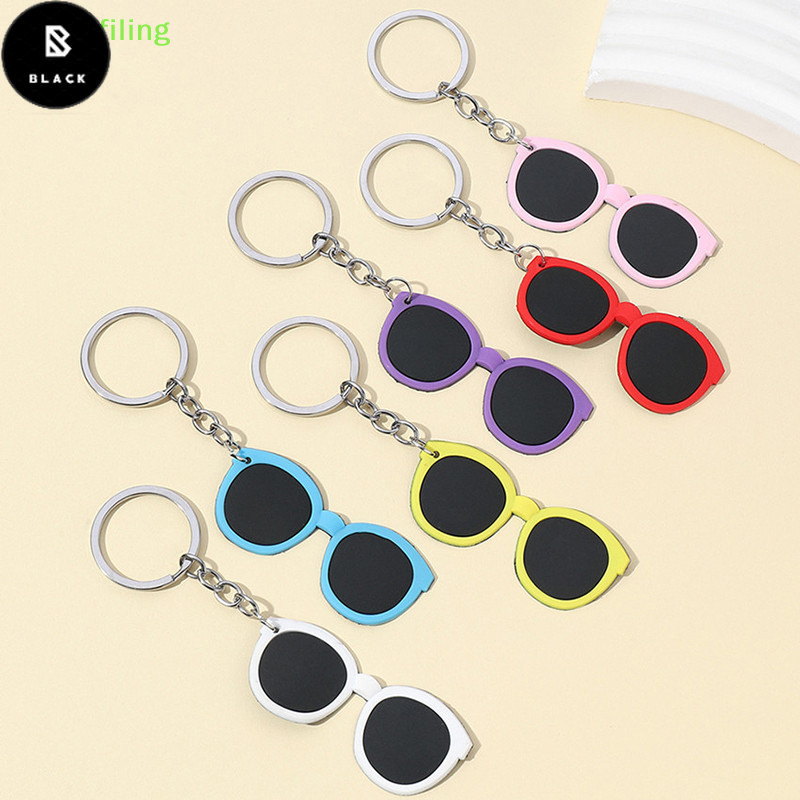 BL Cute Hip Hop Silicone Glasses Keychain Pendant Sunglasses Keyring ...