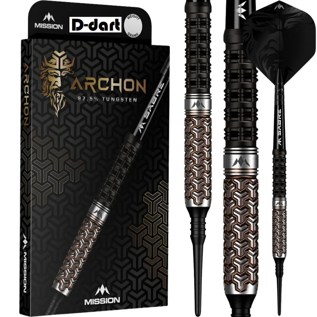 MISSION SOFT TIP DART - 18G Archon 97.5% Black Bronze PVD Tungsten Soft ...