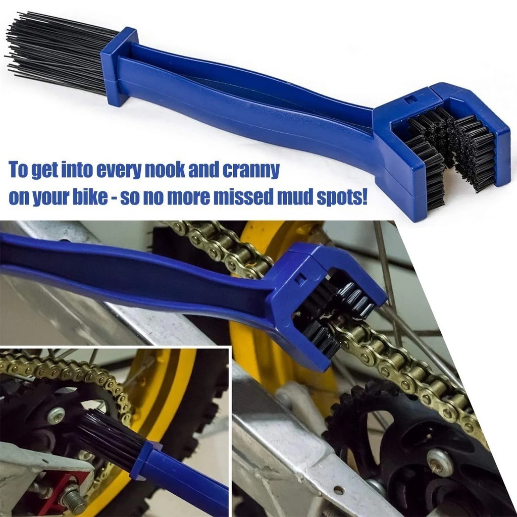 Brush 2in1 Motorcycle Chain Cleaner Scrub Tool Care Cleaning Washing ...
