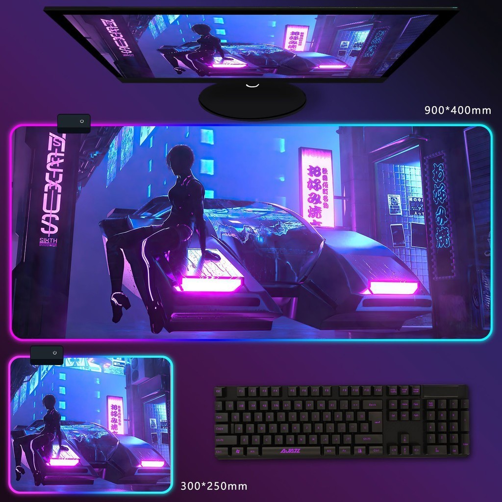 Edge Walker RGB Luminous Mouse Pad Game Anime Boys Cyberpunk Lucy ...