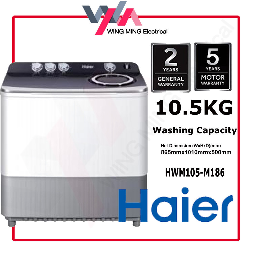 Haier 10.5KG Washing Machine Twin Tub Semi Auto Top Load Washer/Mesin ...