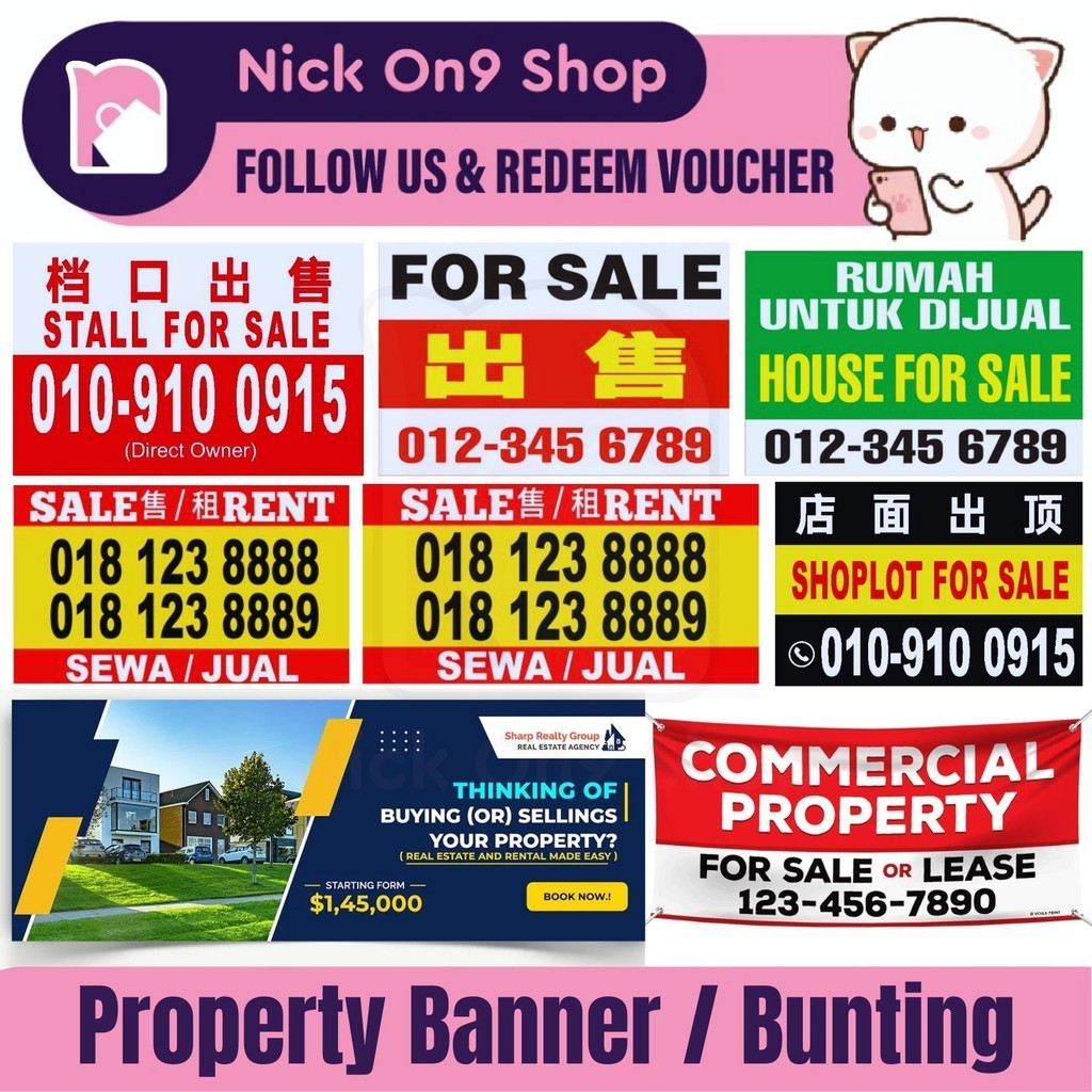 Property Banner Bunting Printing - Ready Template | Shopee Malaysia