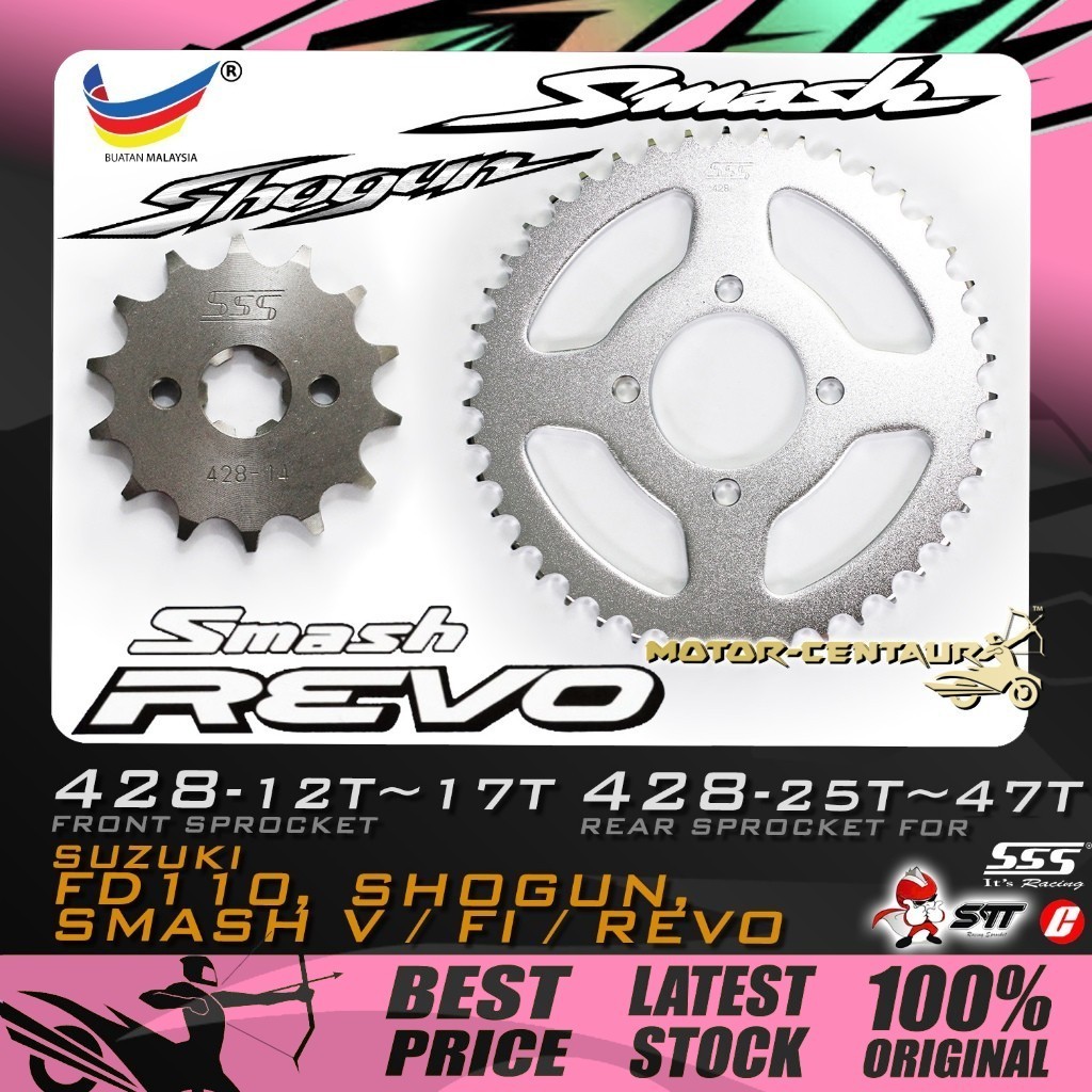 GEGANCU DEPAN & BELAKANG SSS / CU / STT FRONT & REAR SPROCKET 428 FOR ...