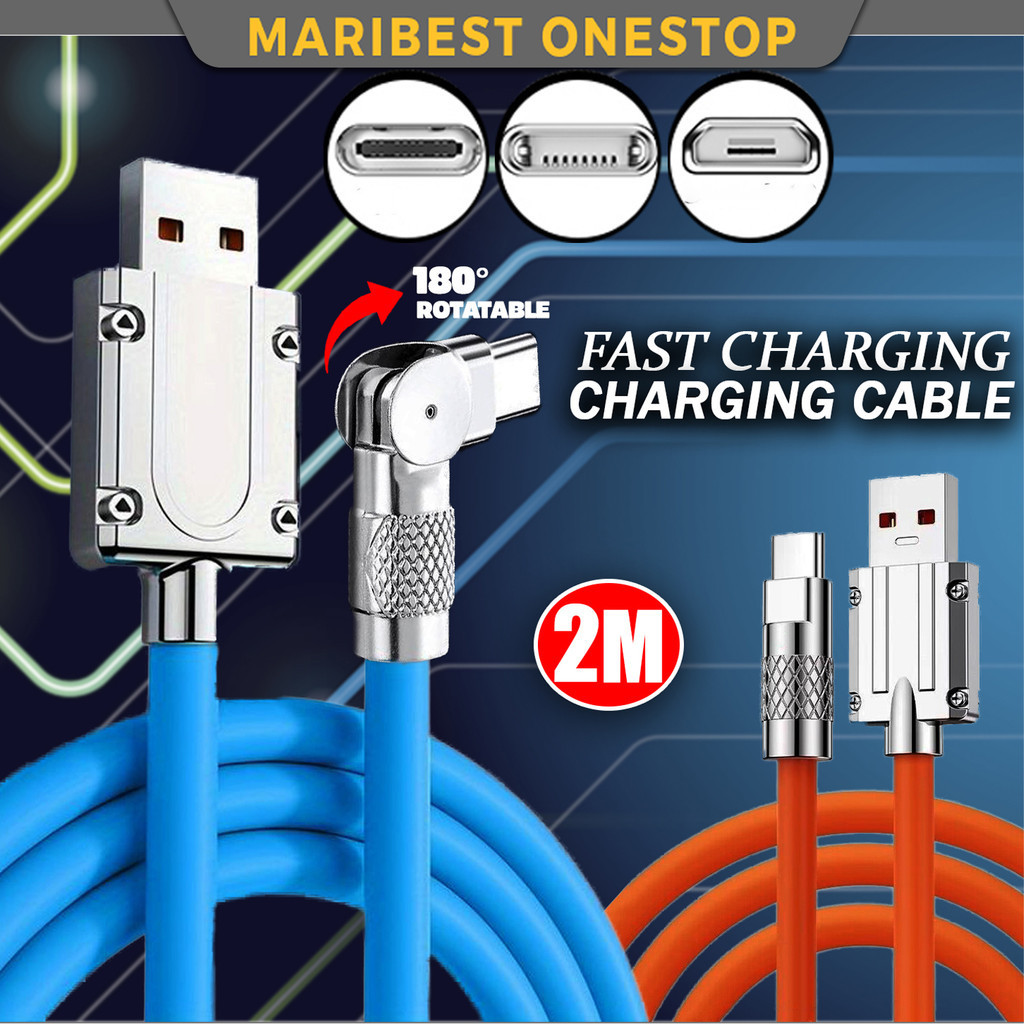 2M Fast Charger Cable for Android Micro USB Type C Fast Charging Data ...
