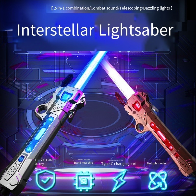 Children's Colorful Retractable Light And Shadow Sword Battle Laser ...