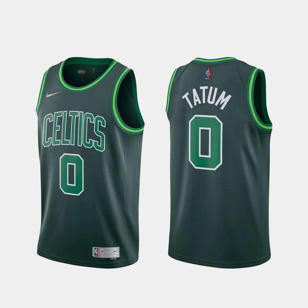 Basketball Jersey Mens Boston Celtics #0 Jayson Tatum Hot Pressing Retro Earned Edition Swingman ...