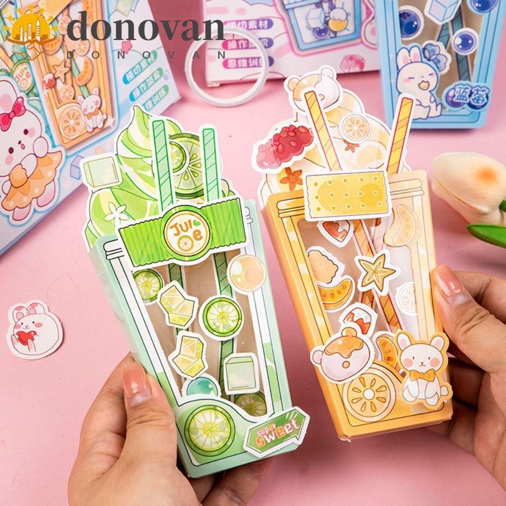 DONOVAN Milk Tea Quiet Book, Paper Educational Cup Cutting Dies Set ...