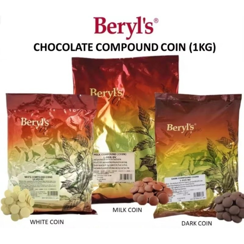 Beryl's Chocolate Compound Coins - Dark /Milk /White [beryls] [1kg/500g ...